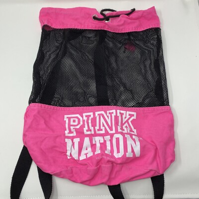 Victoria's Secret PINK Nation Mesh Drawstring Backpack | eBay