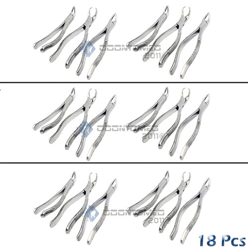 6 Sets (18 Pcs) Of Dental Extracting Forceps # 150+151+ 23 Surgical ...