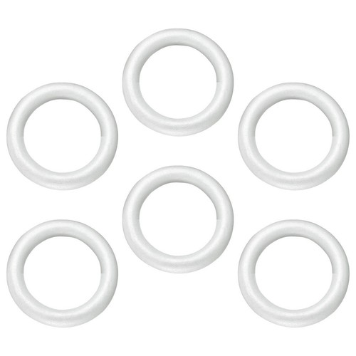 6Pcs Foams Project Painting Foam Crafts DIY Wreath Foam Rings Blank ...