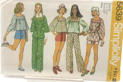 Simplicity Pattern #5639 - Smock-Top, Pants & Shorts - (Size 10) | eBay