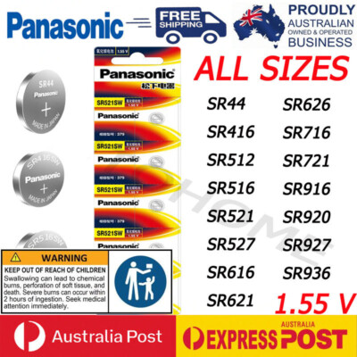 Panasonic SR44 SR416 SR512 SR516 SR521 SR527 Silver Oxide Watch Battery ...