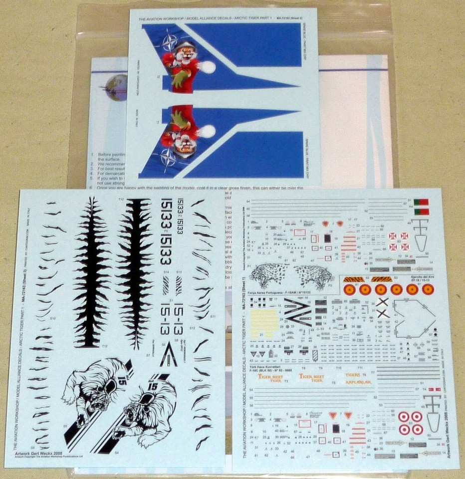 Model Alliance Decals 72163 EF-18A Hornet F-16A F-16C Falcon decal in 1 ...