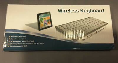 WIRELESS SLIM WHITE KEYBOARD - Bluetooth BKC001..NEW...MAC/ANDROID ...