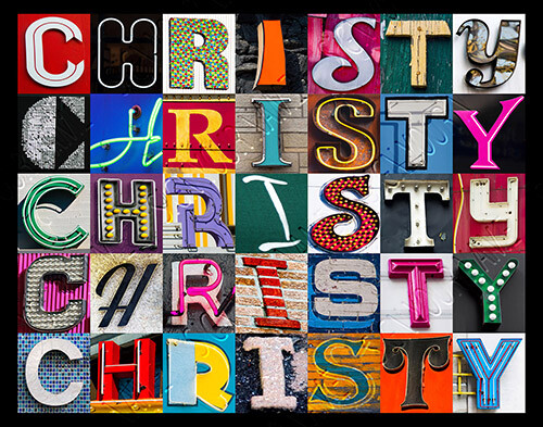 CHRISTY Name Poster featuring photos of actual sign letters | eBay