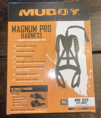 MUDDY MAGNUM PRO ADJUSTABLE PADDED TREE STAND HARNESS MUD-MSH110Black ...