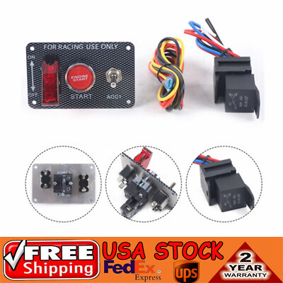 Universal Ignition Engine Start Push Starter Button Panel Toggle Switch ...