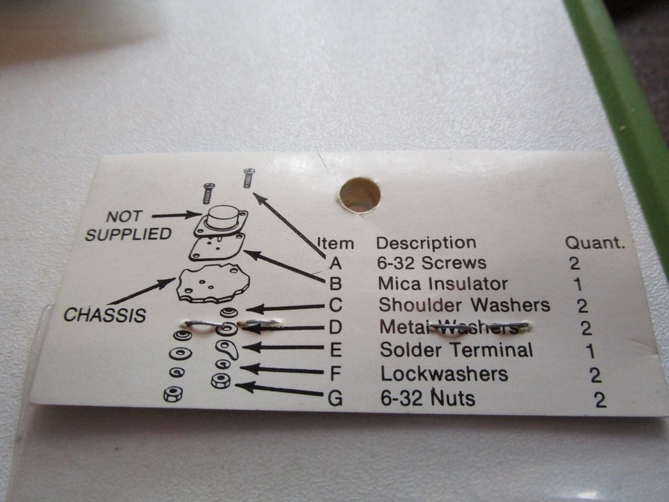 Archer (Radio Shack) #276-1371 Transistor Mounting Hardware Kit ...
