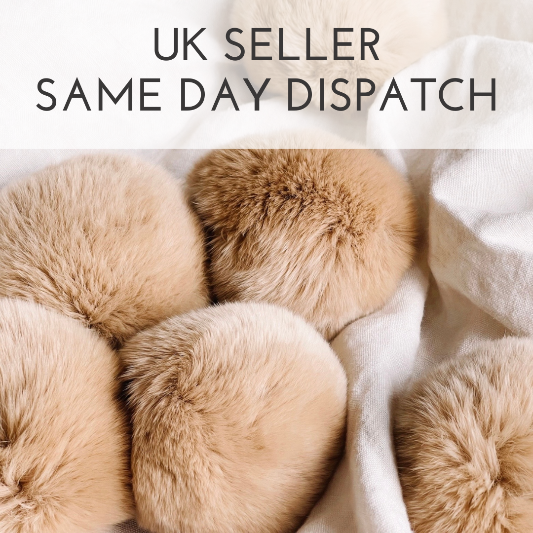 Fluffy Pom Pom UK seller Snap button detachable super soft pompom ball ...