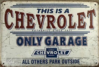 CHEVROLET Garage Rustic Look Vintage Tin Signs Man Cave Shed & Bar SIGN ...