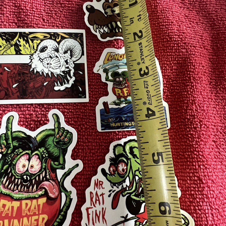 🔥 8 Rat Fink Mouse Ed Big Daddy Roth Hot Rod Art Vinyl Decal Sticker ...