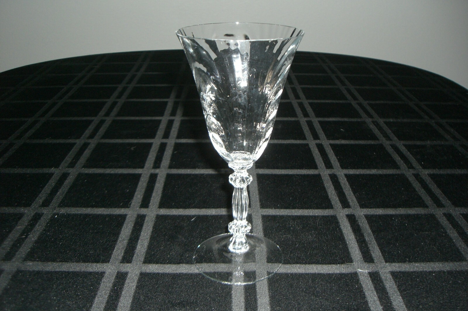 SET OF FOUR (4) CAMBRIDGE CLEAR GLASS WATER GOBLETS, CAPRICE PATTERN, 9 ...