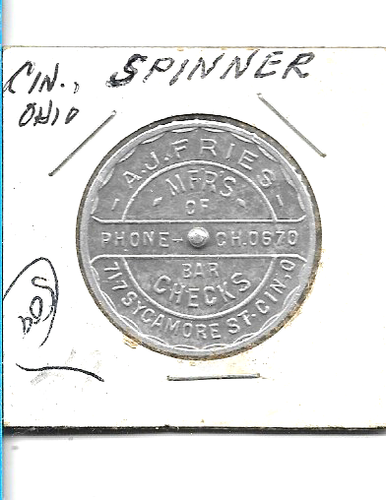 Cincinnati, Ohio Spinner Token A.J. FRIES | eBay