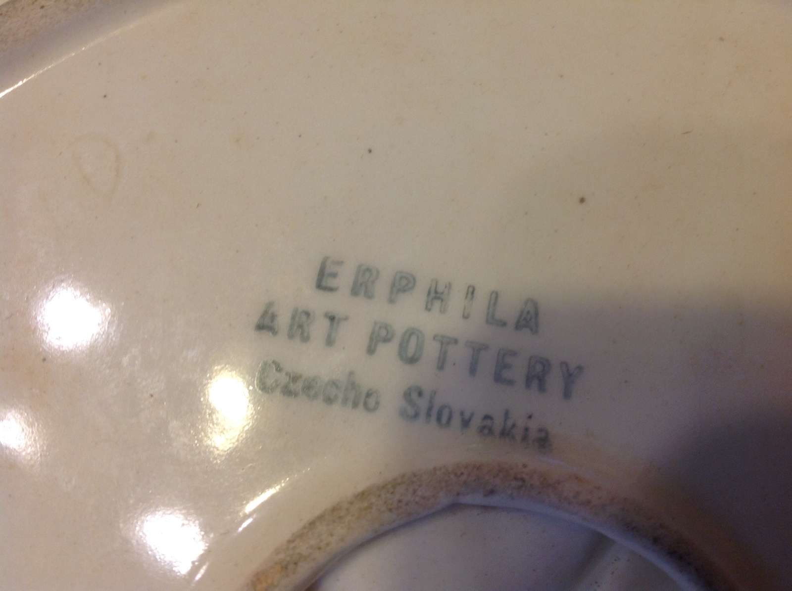 Erphila Art pottery, 4 section plate, CzechoSlovakia, vintage flowers ...