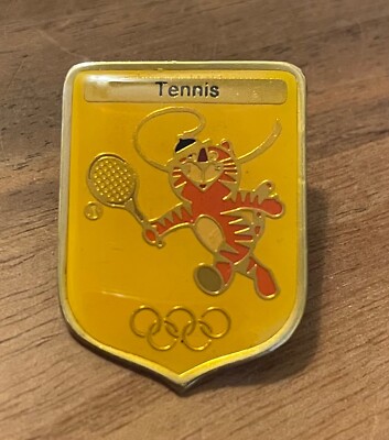 Seoul 1988 Hodori Tiger Mascot Tennis Olympic Pin | eBay