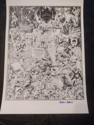 Arthur Adams Fantastic Four 100 recreation Print - Autographed by Adams ...