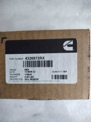 CUMMINS NOX SENSOR / NITROGEN OXIDE #4326873RX/#4326873 | eBay