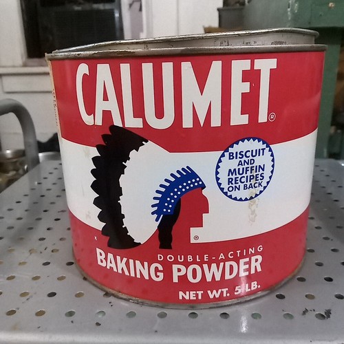 Vintage Calumet 5 LB Pound American Indian Baking Powder Tin Can Indian ...
