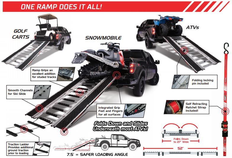 Caliber Ramp-PRO 2.0 Universal ATV and Snowmobile Ramp | eBay