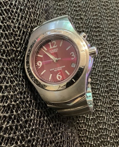 Casio Watch Edifice WR100m Neon Red Face Stainless Steel (NEED ...