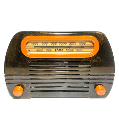 VINTAGE FADA 252 TEMPLE CATALIN TUBE RADIO GREEN SWIRL (Case Has Crack ...