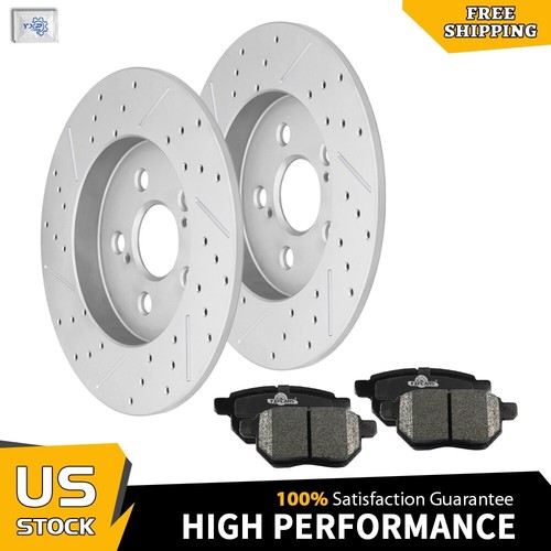 For Toyota Corolla Matrix Prius Rear Disc Brake Rotors + Ceramic Brake ...