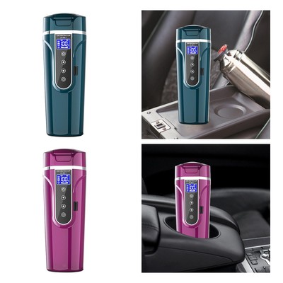 Car Kettle 12V 24V Quick Boil Digital Display Truck 450ml Car Kettle ...