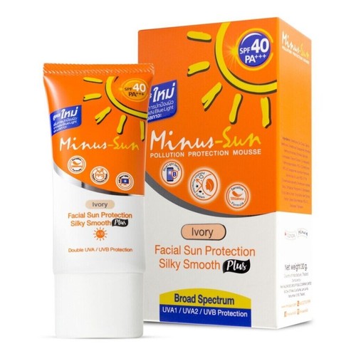 Minus Sun Facial Sunscreen SPF40 PA+++ Ivory Silky Smooth Broad Protection 30 g | eBay