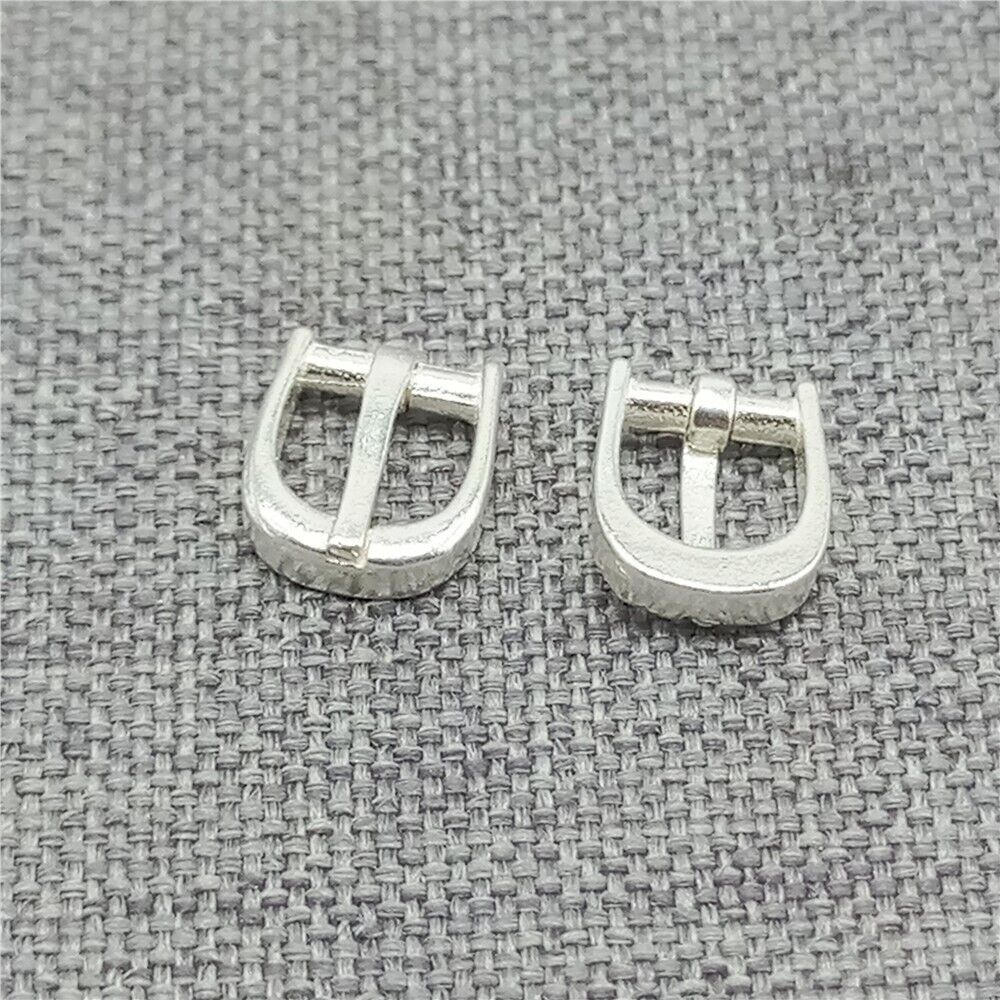 6 Sterling Silver Belt Buckle Beads 925 Silver Shiny Leather Cord ...