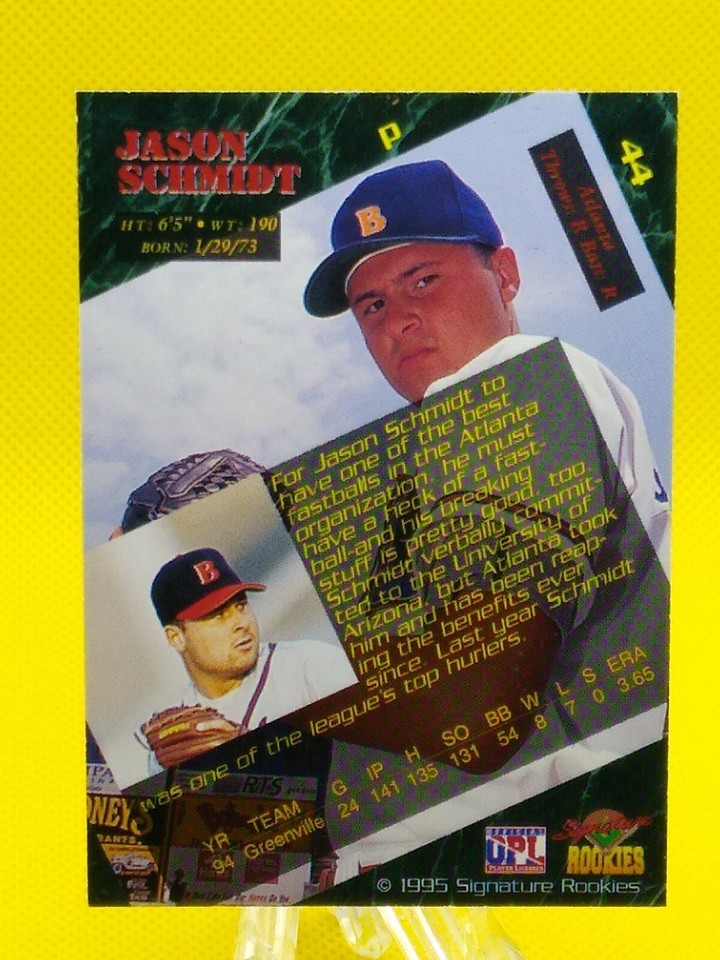 Jason Schmidt 1995 Signature Rookies AUTOGRAPH #44 Los Angeles Dodgers ...