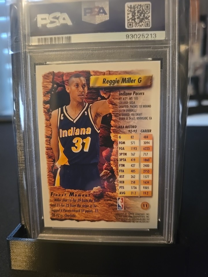1993-94 Topps Finest REFRACTOR #11 Reggie Miller PSA 8 NM-MT | eBay