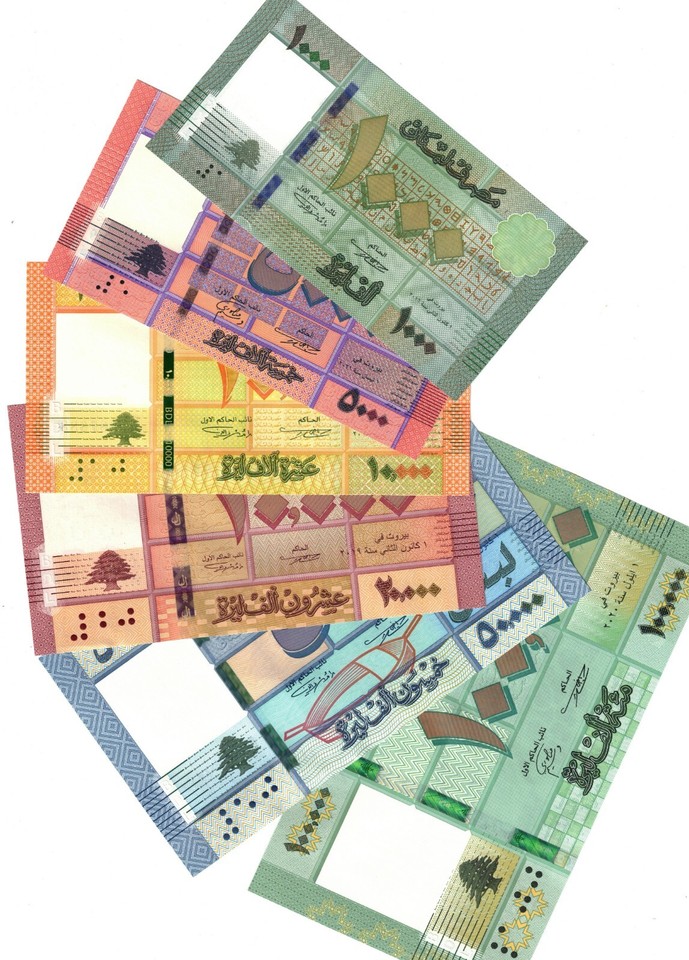 2014 - 2020 Lebanon 1000 to 100000 Lira Banknote UNC P90 P95 FULL SET 6 ...