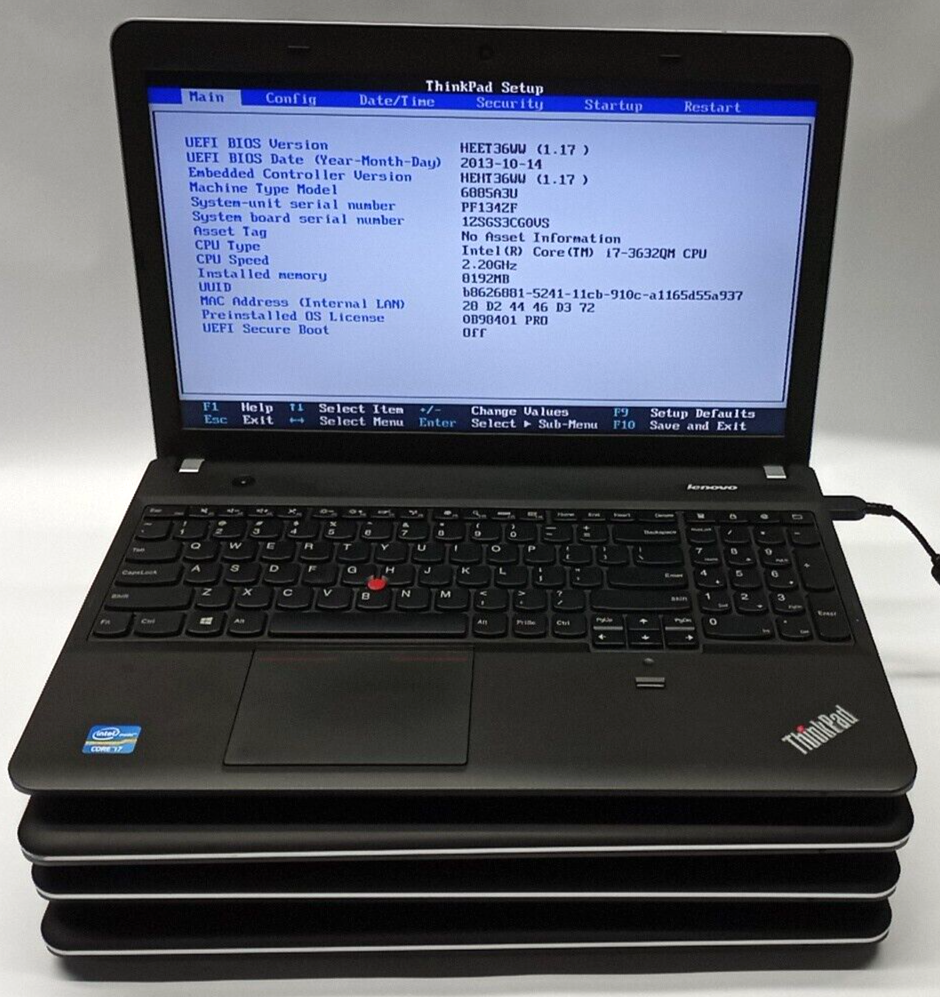 Lot of 4 Lenovo ThinkPad E531 i7-3632QM@2.20GHz 8GB RAM No HDD/OS/Battery CM798 | eBay