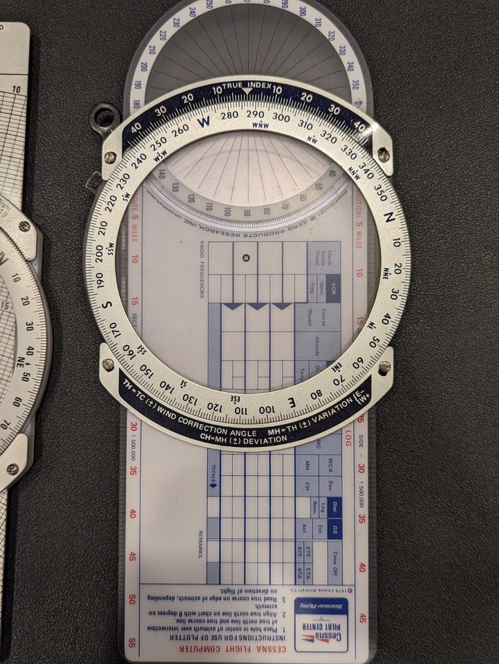 Vintage Cessna Pilot Center CPC Flight Computer and E6B Flight Computer ...