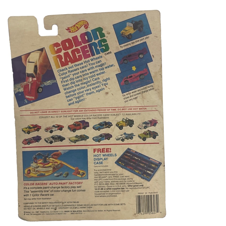 1987 Hot Wheels Color Racers 3-Pack FERRARI THUNDERBIRD POLICE TAXI ...