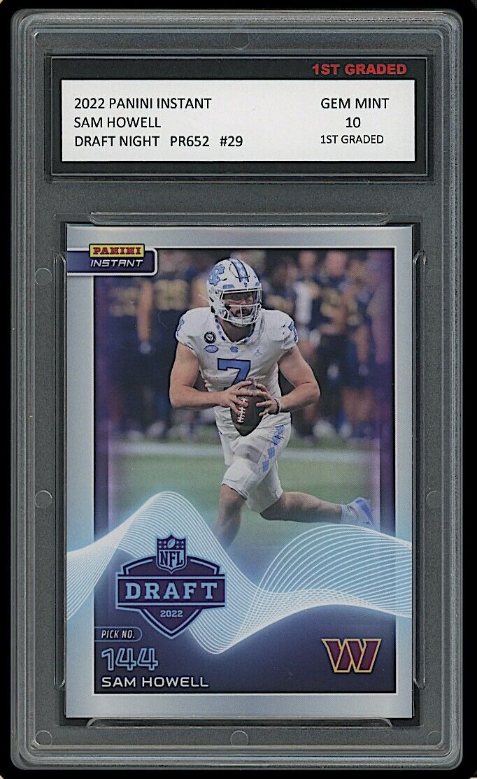 Sam Howell 2022 Panini Instant Nfl Draft Night 1st Graded 10 Rookie