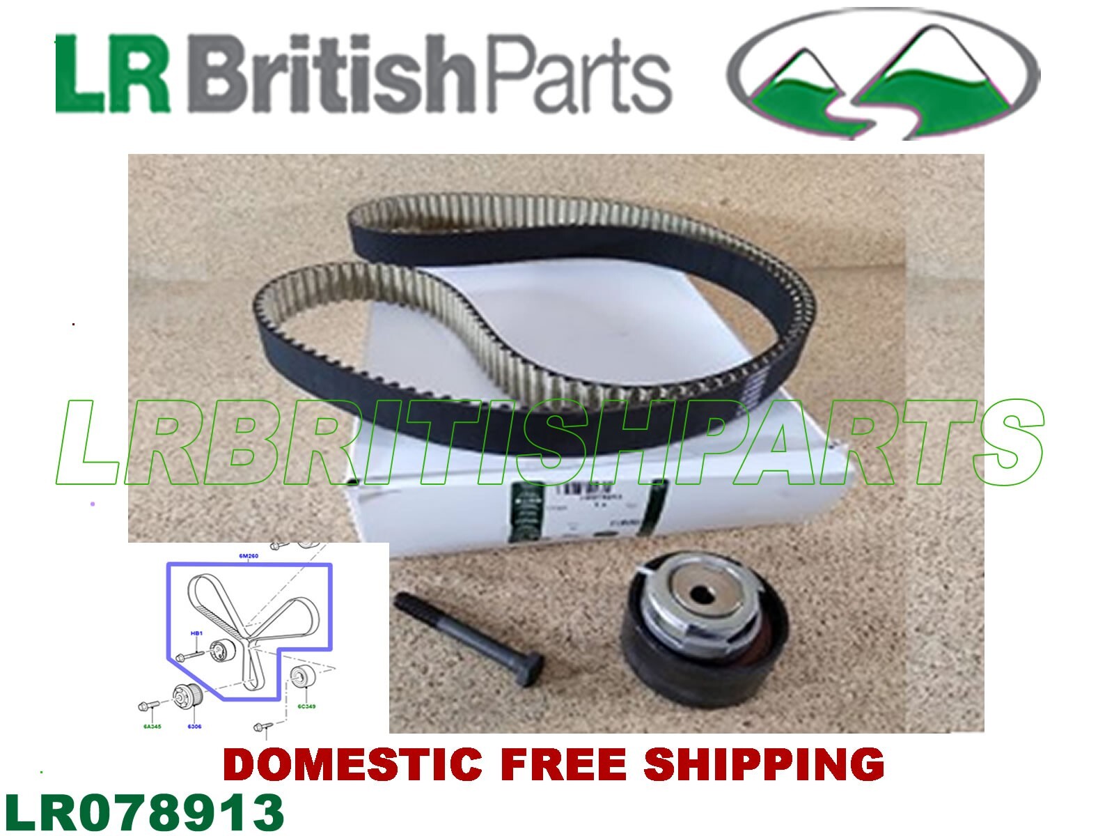 LAND ROVER LOWER TIMING BELT KIT RANGE ROVER 15 DISCOVERY VELAR SPORT ...