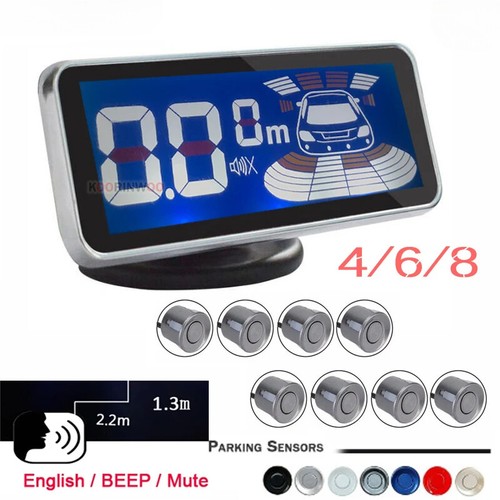 LCD Digital Screen Car Parking Sensors 4/6/8 Radars Reverse Parktronic ...