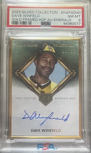 /25 2023 Topps Gilded Dave Winfield Gold Hall of Famers Auto Emerald ...