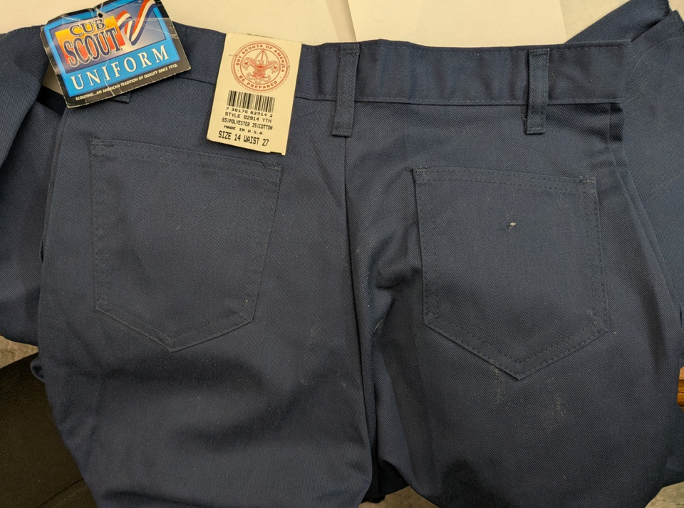 Official BSA Cub Scout Uniform Blue Pants size 14 Waist 27 x 32" NWT ...