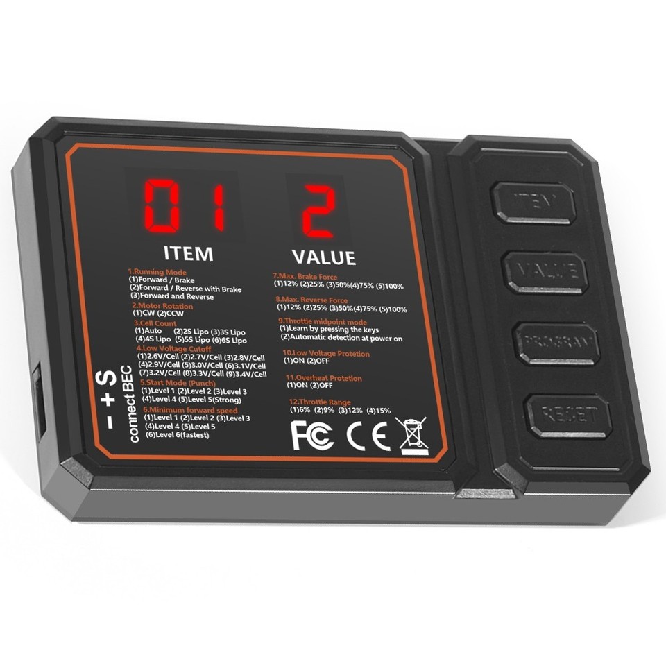 Carte de Programmation pour Bateaux RC 50 à 150A ESC Contrôleur de ...