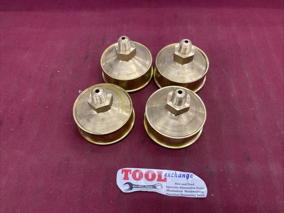 4pc Brass Grease Cups Pair Hit Miss 1/4”NPT Mounting Unmarked NOS 2-1/2 ...