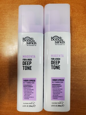 2 Pk: BONDI SANDS Technocolor Self Tanning Foam MAGENTA 1 Hr Express ...