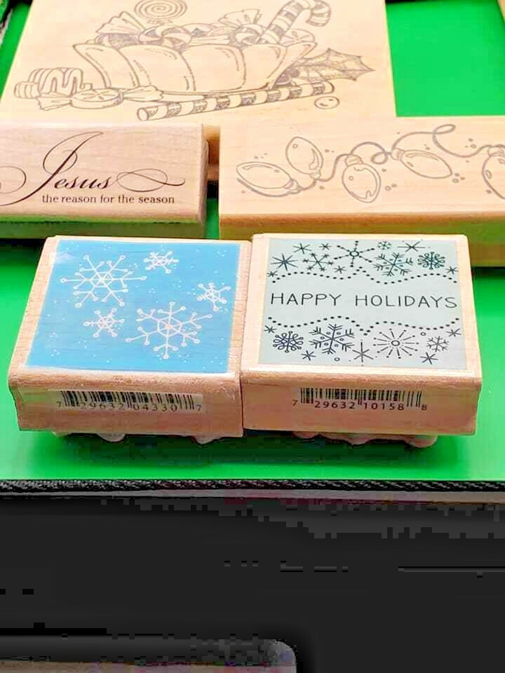 LOT OF 31 CHRISTMAS THEMED RUBBER STAMPS HOOK'S LINES & INKERS STAMPIN ...