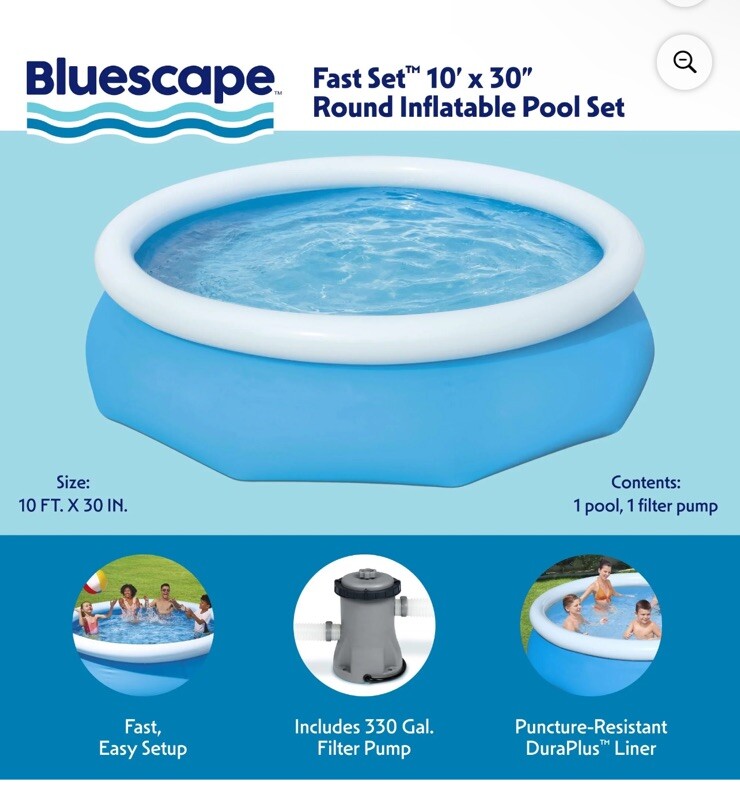 Bluescape Fast Set Pool 10 Ft Round | eBay