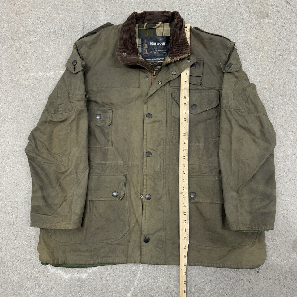 Barbour Waxed Jacket Mens C46 Military Hunting Cowen Commando Coat | eBay