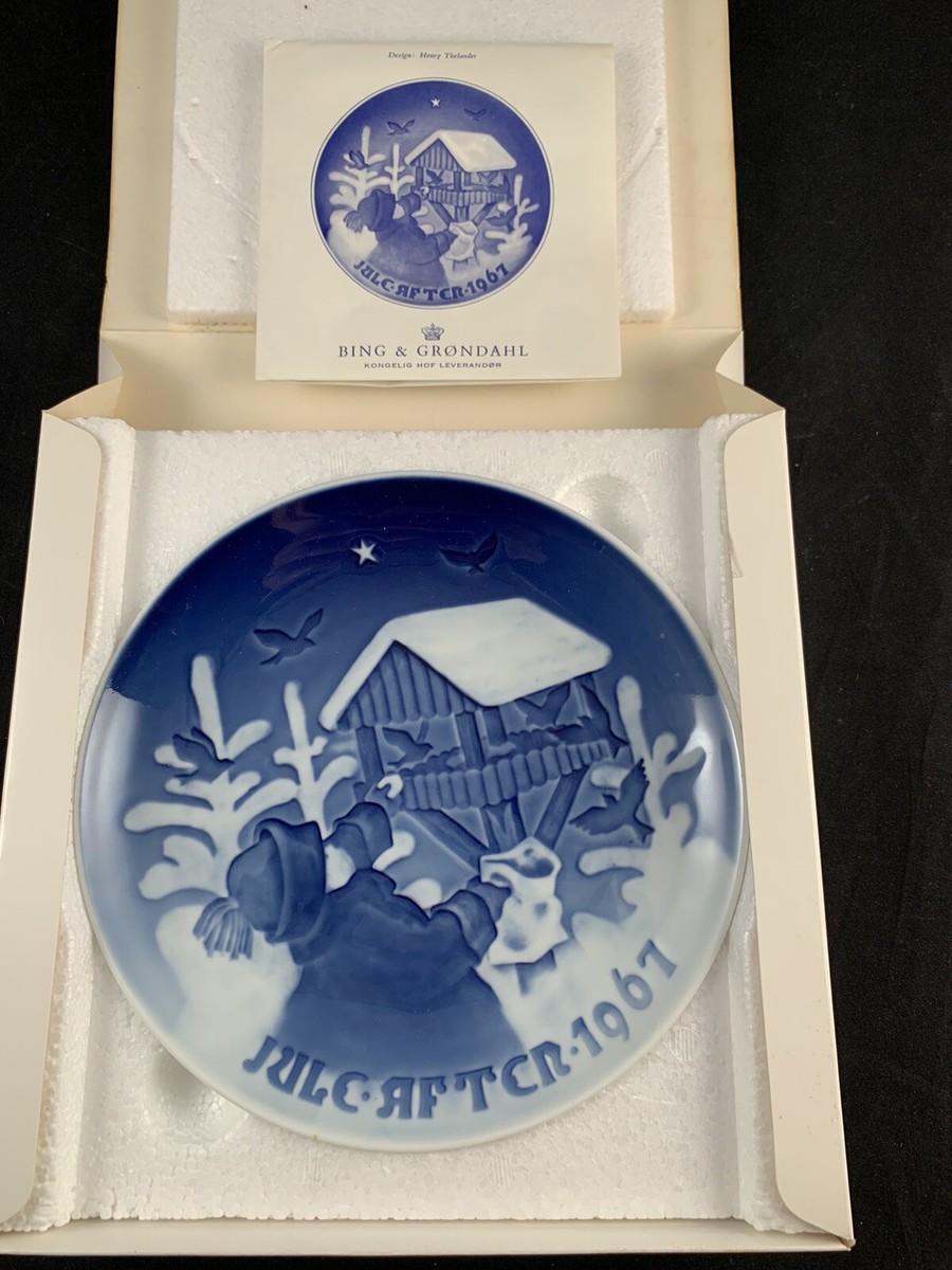 Danish Blue Plates Royal Copenhagen Denmark Blue Mountain View Wolves