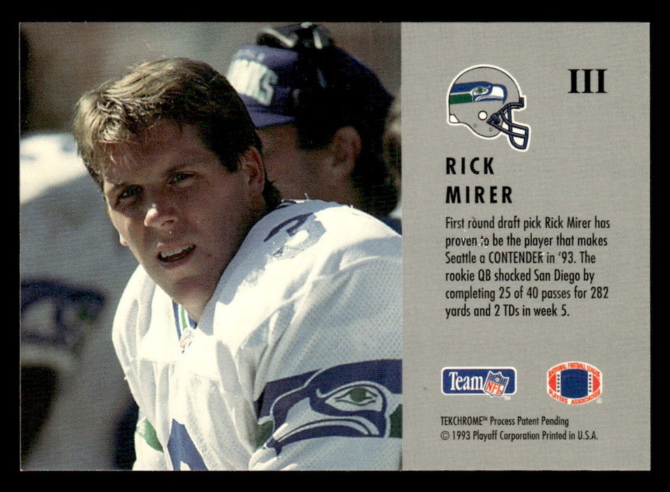 Rick Mirer 1993 Playoff Contenders Card #III Seattle Seahawks | eBay