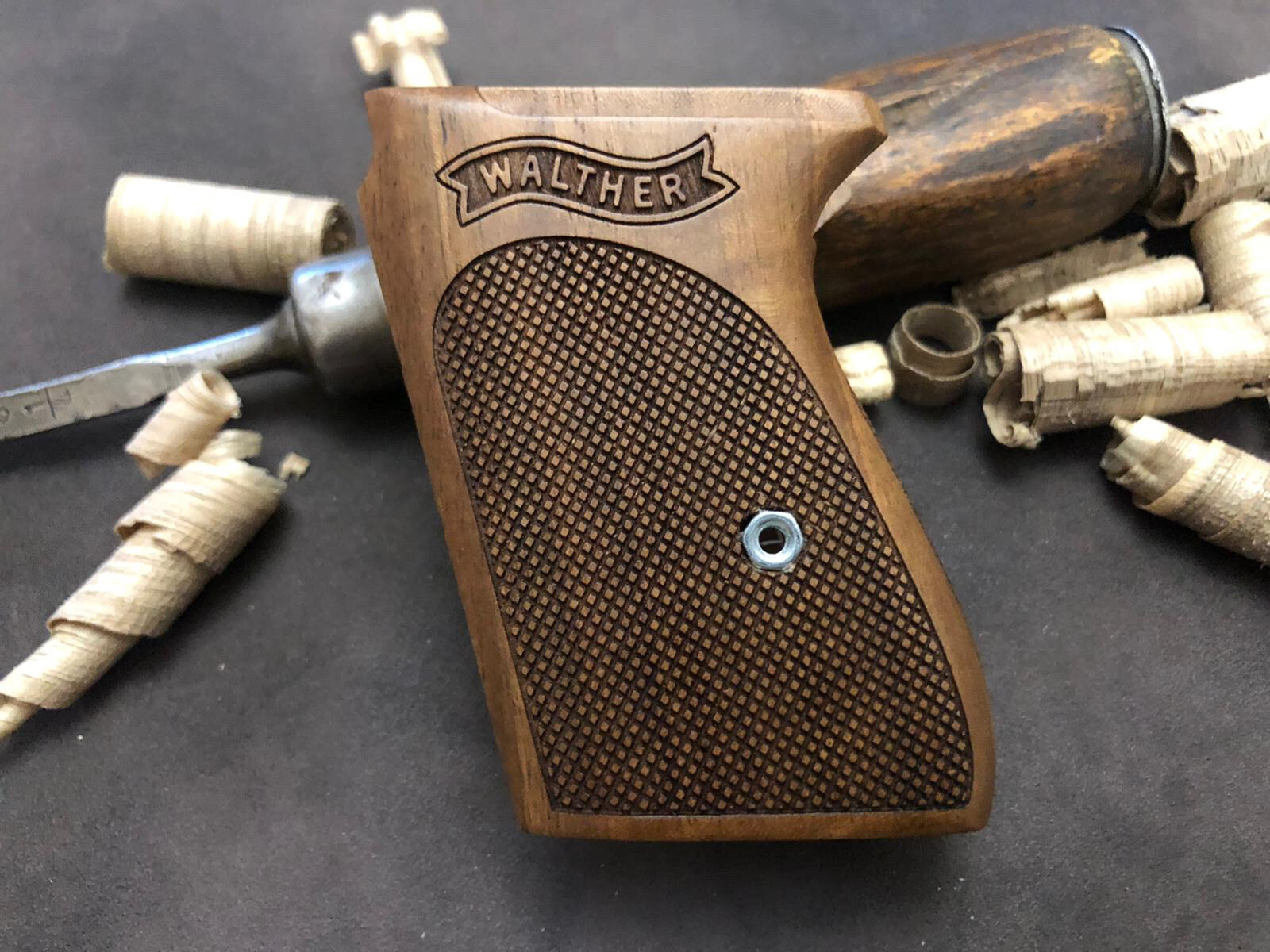 Walther PPK Turkish Walnut Wood Grips Set. Checkered. **FAST USA ...