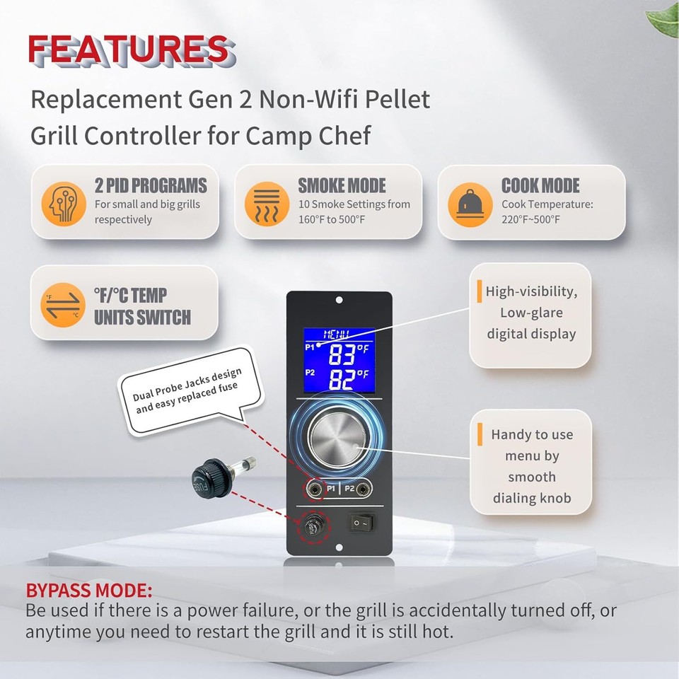 Gen 2 Retro Fit Non-WiFi PID Controller Replacement for Camp Chef Pellet Grill | eBay