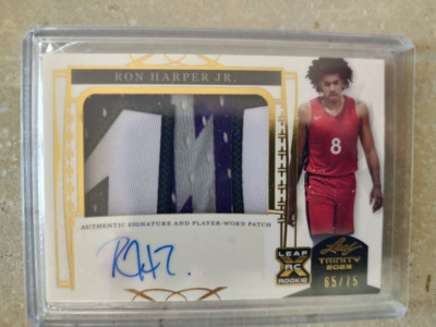 2022-23 Leaf Trinity RON HARPER JR. RC Player-Worn Patch Auto Autograph ...